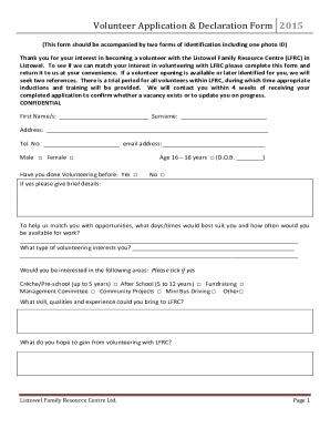 Fillable Online FREE 10+ Sample Volunteer Application Forms in MS Word ...30 Printable Volunteer ...