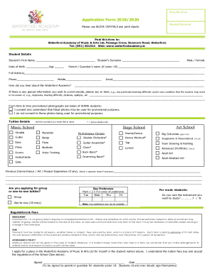 Fillable Online Application Form 2019/2020 Fax Email Print - pdfFiller