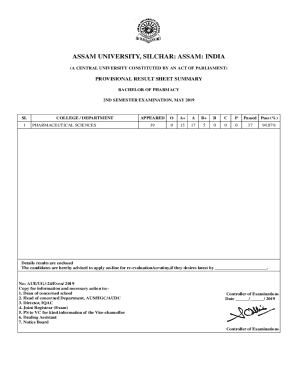 Fillable Online ASSAM UNIVERSITY, SILCHAR: ASSAM: INDIA Fax Email Print ...