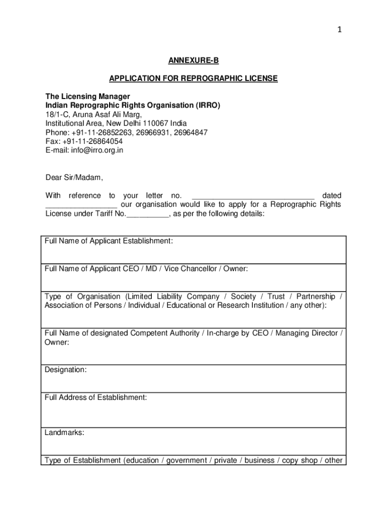 Fillable Online Apply for Copyright License, Copyright License ...