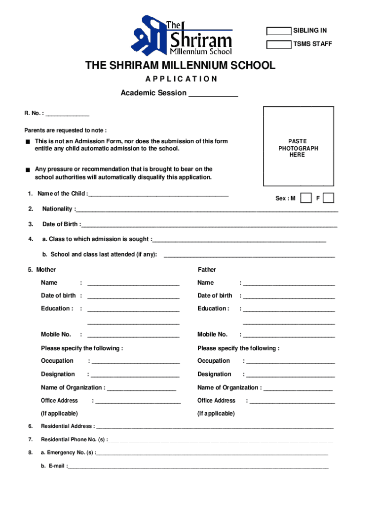 Fillable Online Sri Ram Application-FormBirth CertificateGovernment ...