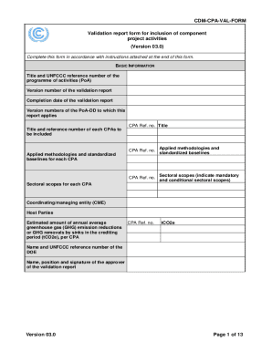 Fillable Online cdm unfccc CDM-VCR-FORM Verification and certification ...