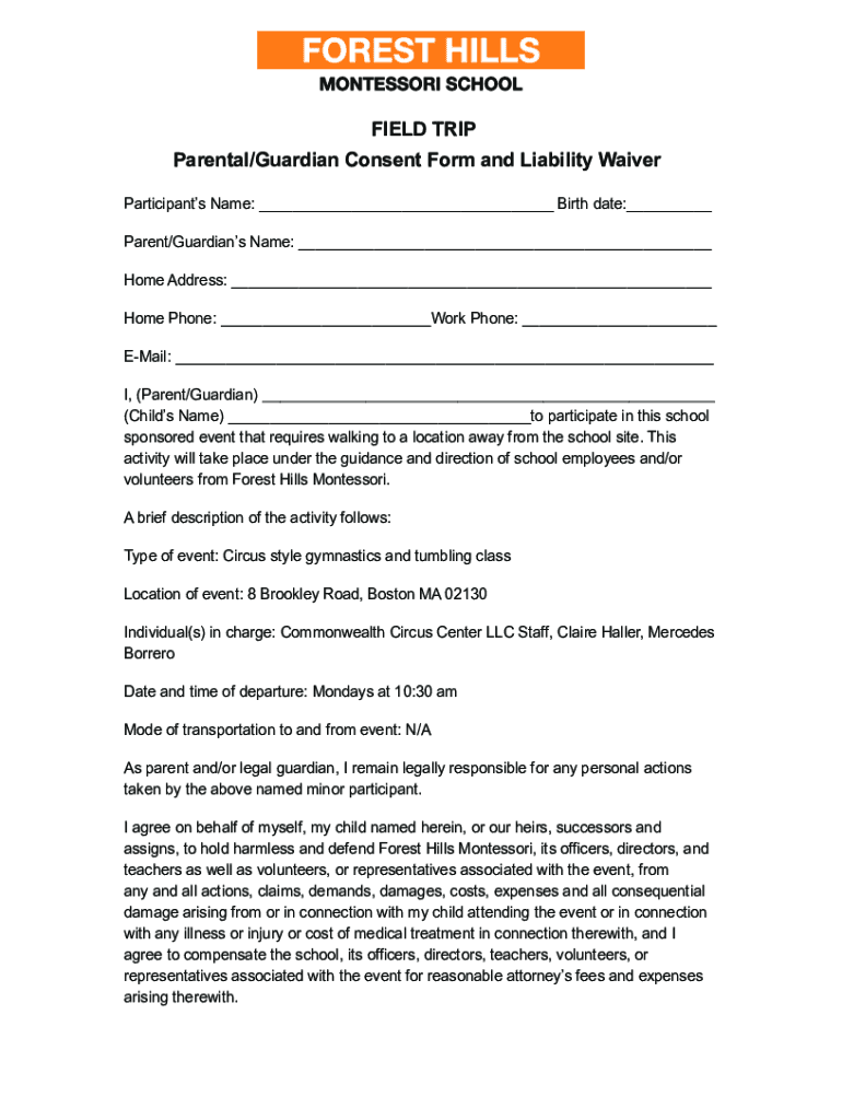 Fillable Online FREE 13+ Field Trip Consent Forms in PDFMS WordFREE 13 ...