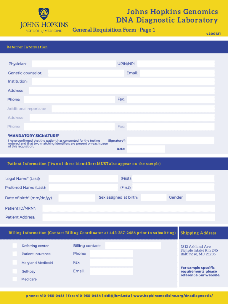 Fillable Online JHG General Requisition Form v4 Fax Email Print - pdfFiller
