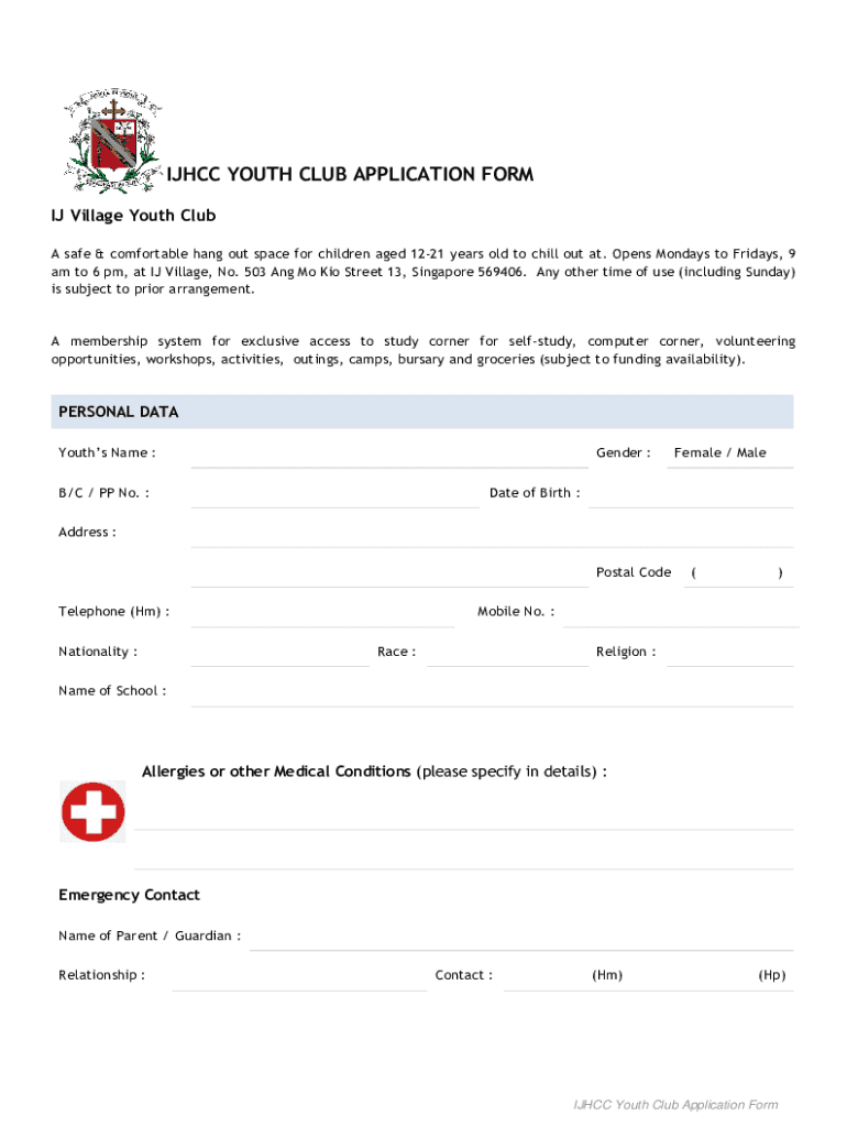 Fillable Online 14+ Church Youth Registration Form Templates in PDF DOC ...