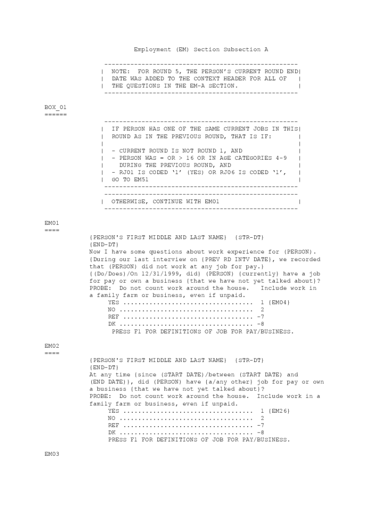 Fillable Online MEPS Employment SubA Section - P3R5 Fax Email Print ...