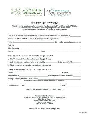 Fillable Online 10+ Charity Pledge Form Templates in PDFDOCFree ...10 ...