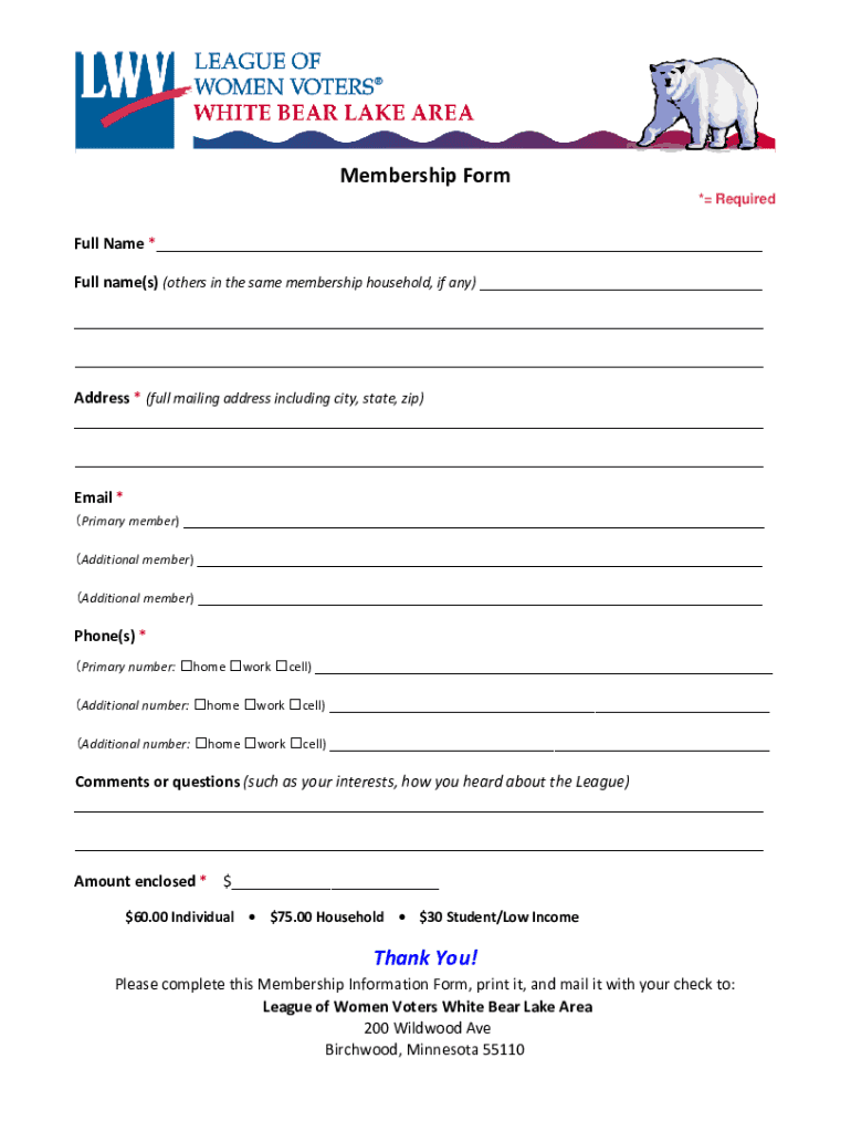 Fillable Online Club Membership Registration Form TemplateJotFormFREE 30+ Membership Application ...