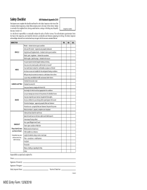 Fillable Online Workplace Safety Inspection: Free ...