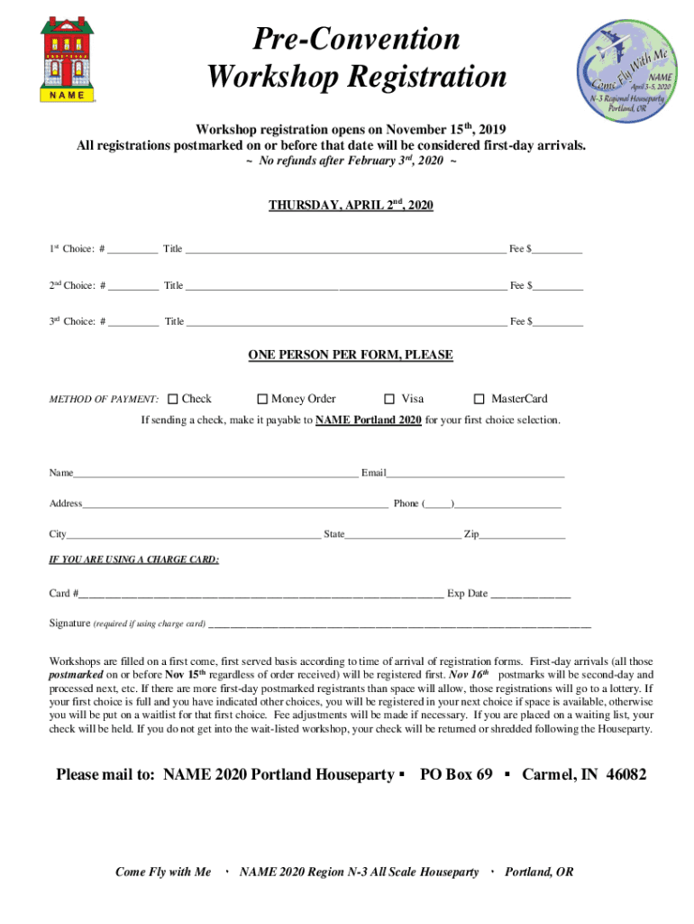 Fillable Online FREE 6+ Workshop Registration Forms in PDFMS WordFREE ...