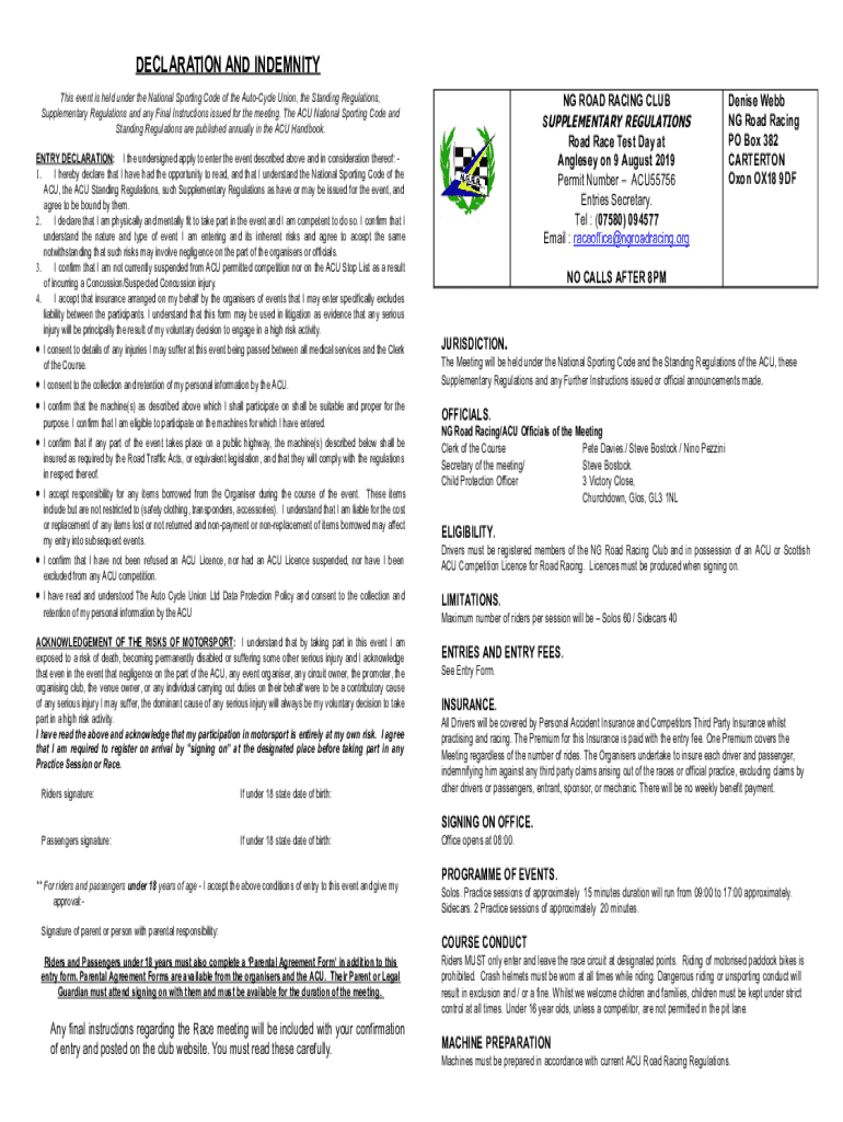 Fillable Online Standing Regulations are published annually in the ACU ...