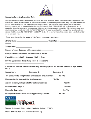 Fillable Online FORMS - Concussion Screening Evaluation Tool Fax Email ...