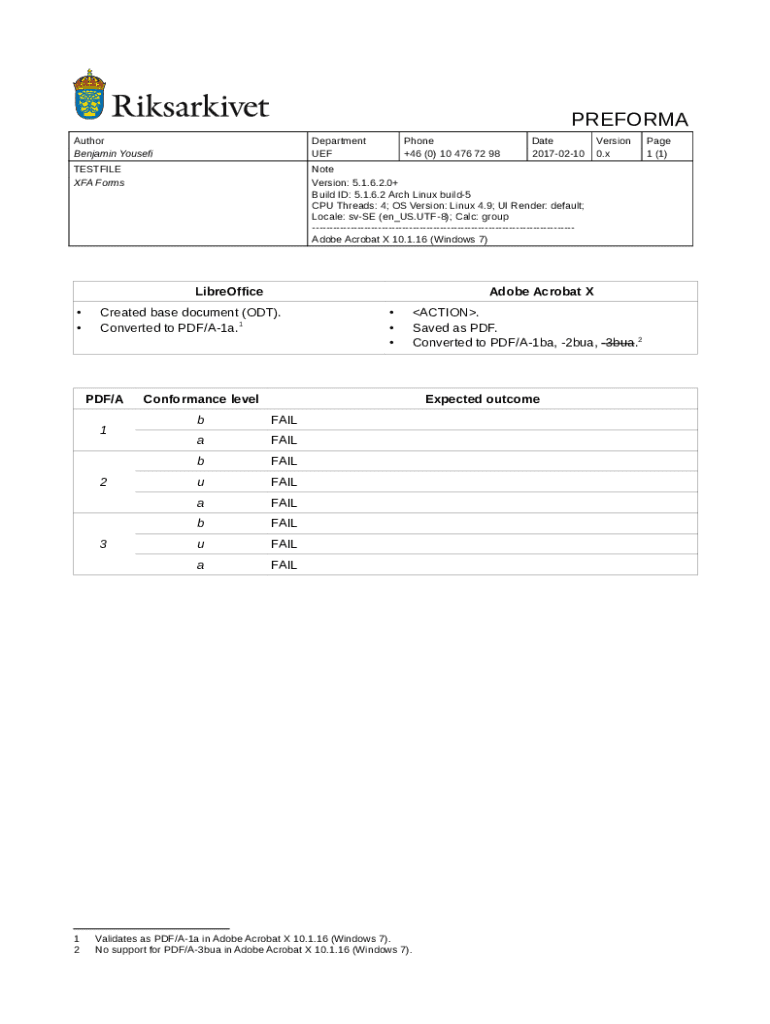 Fillable Online XFA Forms. PREFORMA Fax Email Print - pdfFiller