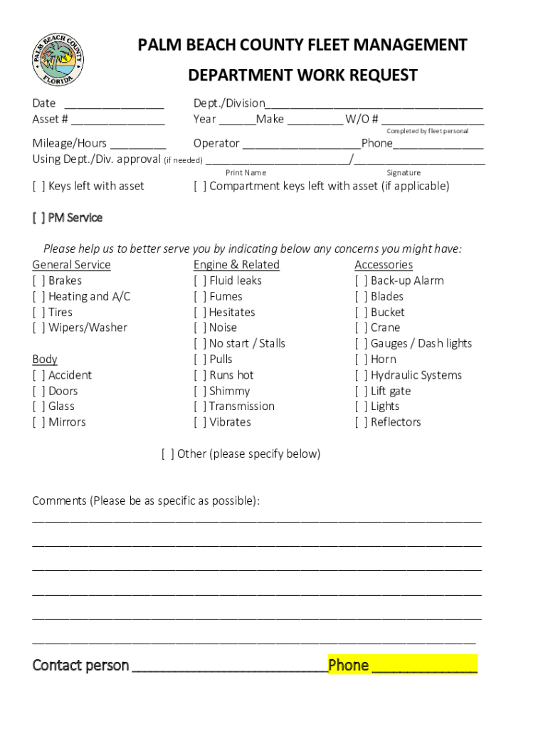 Fillable Online Palm Beach Fleet Services - Palm Beach County Fax Email Print - pdfFiller