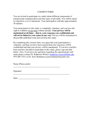 Fillable Online RESEARCH PARTICIPATION CONSENT FORM Fax Email Print ...