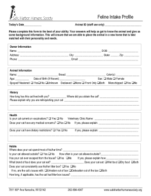 Fillable Online Cat Surrender Form 5.19.18 Fax Email Print - pdfFiller