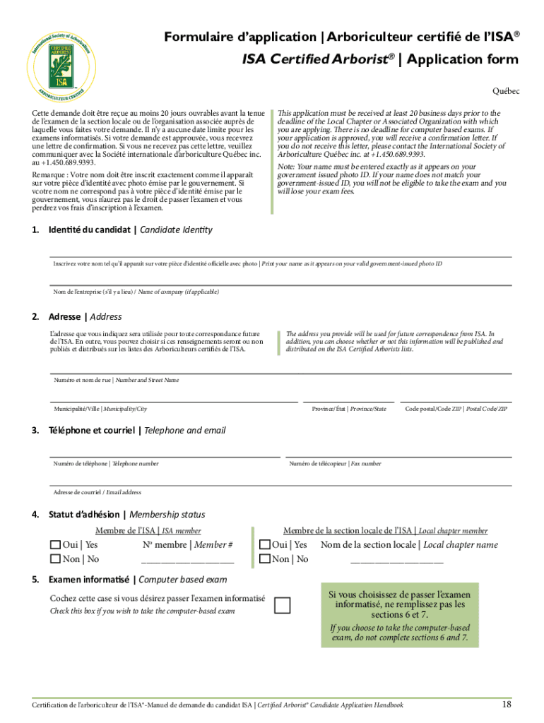 Fillable Online ISA Certified Arborist Application Guide - Arizona Fax ...
