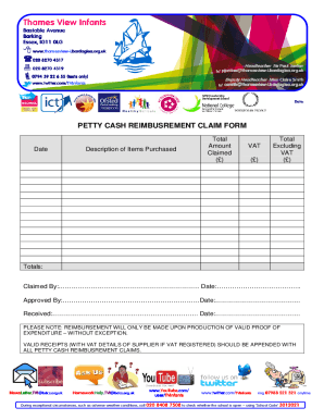 Fillable Online Petty Cash Reimbursement Claim Form.doc Fax Email Print ...