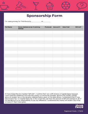 Fillable Online The Ultimate Guide to Fundraiser Sponsorship8+ Charity ...