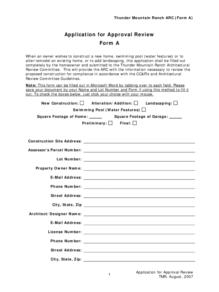 Fillable Online Form A TMR Approval Review.doc Fax Email Print - pdfFiller