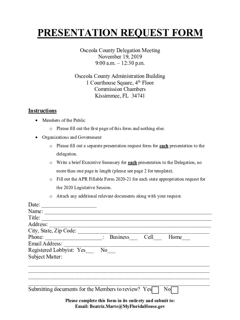 Fillable Online Presentation Request Form FINAL DRAFT.docx Fax Email ...