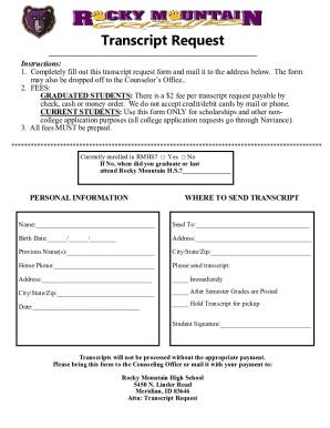 Fillable Online Instructions for Federal Income Tax Transcript Form Fax ...