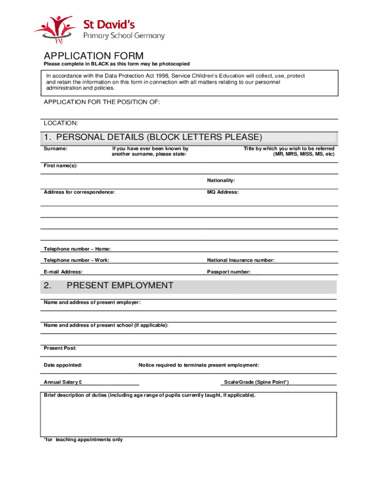 Fillable Online Job Application Form.docx - Job Application Form Interview ... Fax Email Print ...