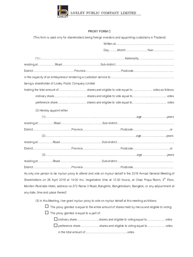 Fillable Online Proxy Form - Sample Template to Fill out - Word and PDFProxy Overview and Sample ...