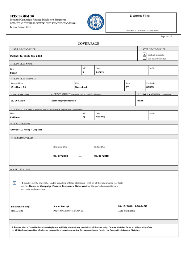 Fillable Online seec ct Fillable Online seec ct Financial Disclosure ...