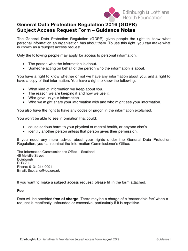 Fillable Online Art. 15 GDPR - Right of access by the data subject - GDPR.euGuide to the General ...