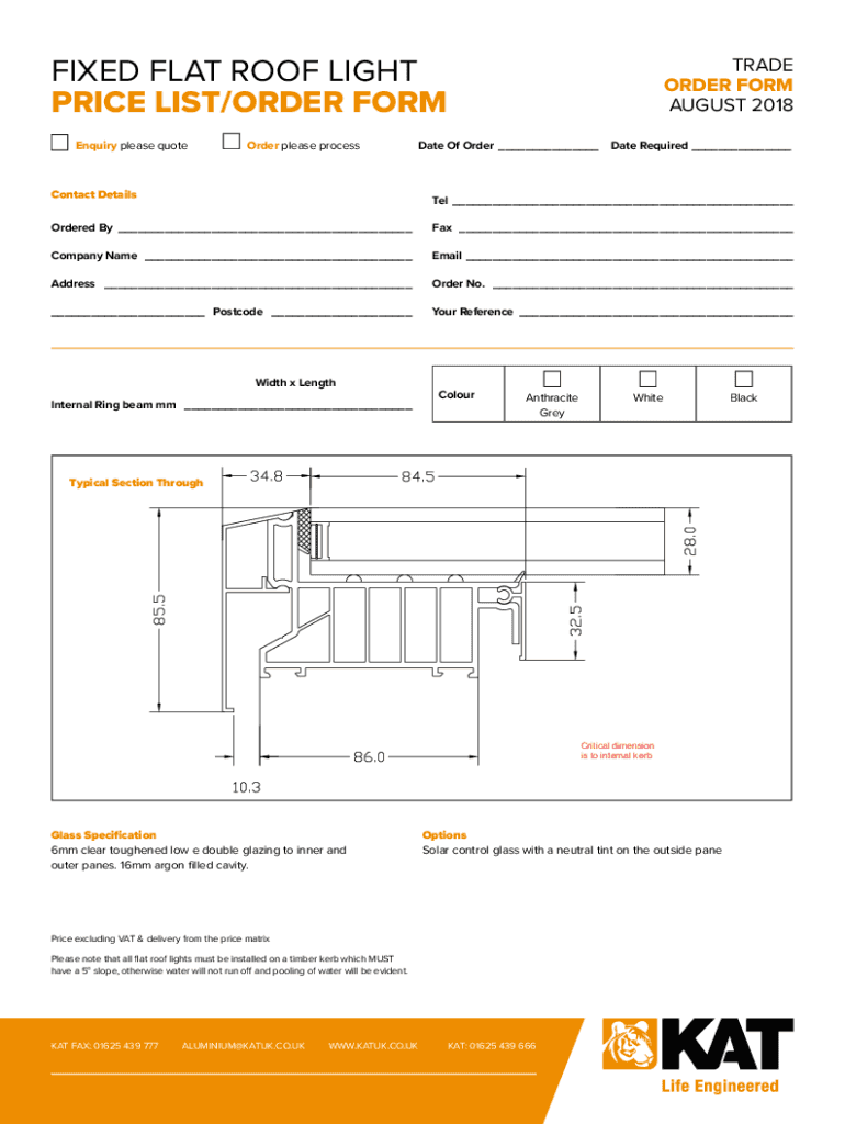 Fillable Online Skyway Fixed Flat Rooflights & Skylights and Roof Windows ... Fax Email Print ...