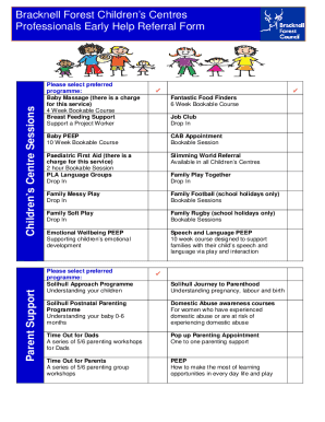Fillable Online Early Help Referral Form Fax Email Print - pdfFiller
