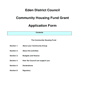 Fillable Online Eden District Council Community Housing Fund Grant ...