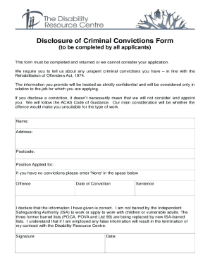 Fillable Online Disclosure Statement Regarding Criminal Plea Conviction -CSLB Fax Email Print ...