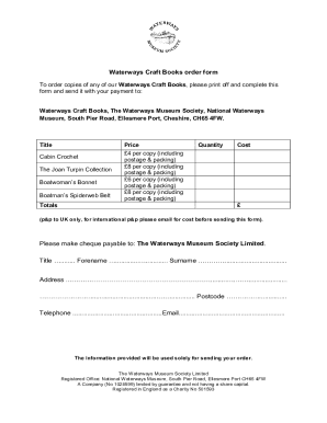 Fillable Online 180827 Waterways Craft Books Order Form Fax Email Print ...