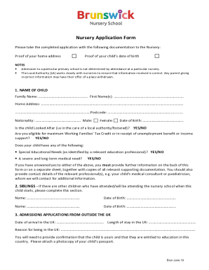 Fillable Online Nursery Registration Form - Fill Out and Sign Printable ...