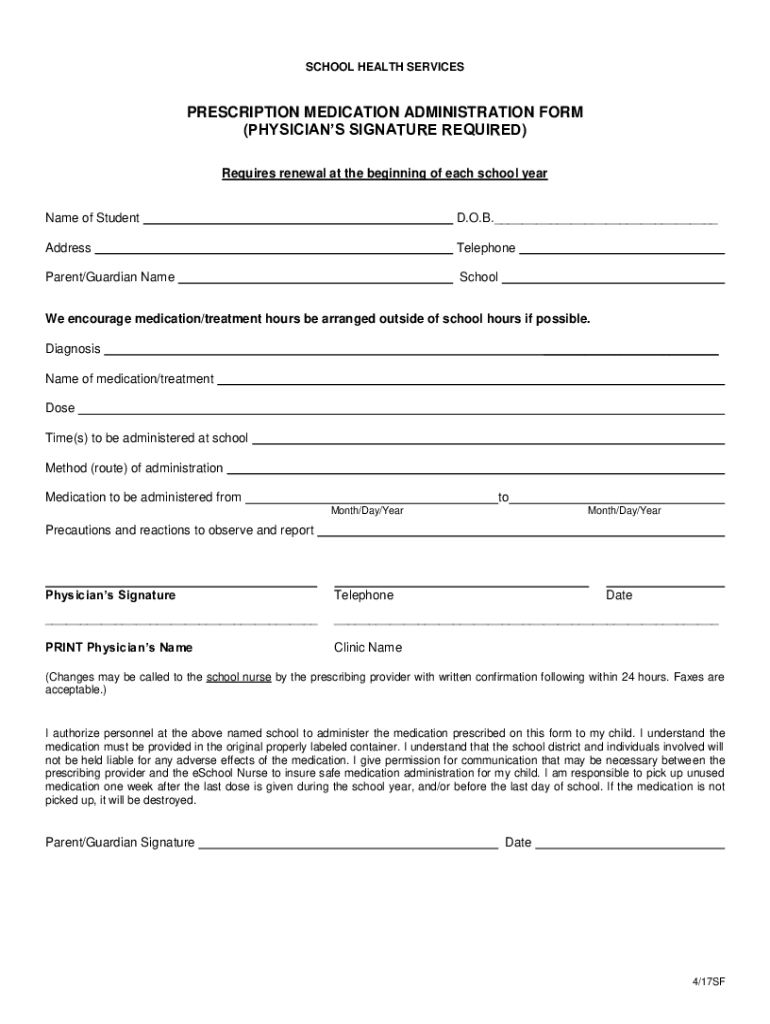 Fillable Online wolsey-wessington k12 sd PRESCRIPTION MEDICATION SELF ...