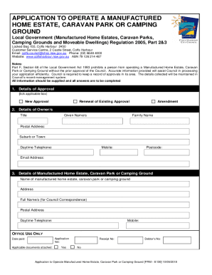 Fillable Online Fact sheet Approval and operation of caravan parks ...