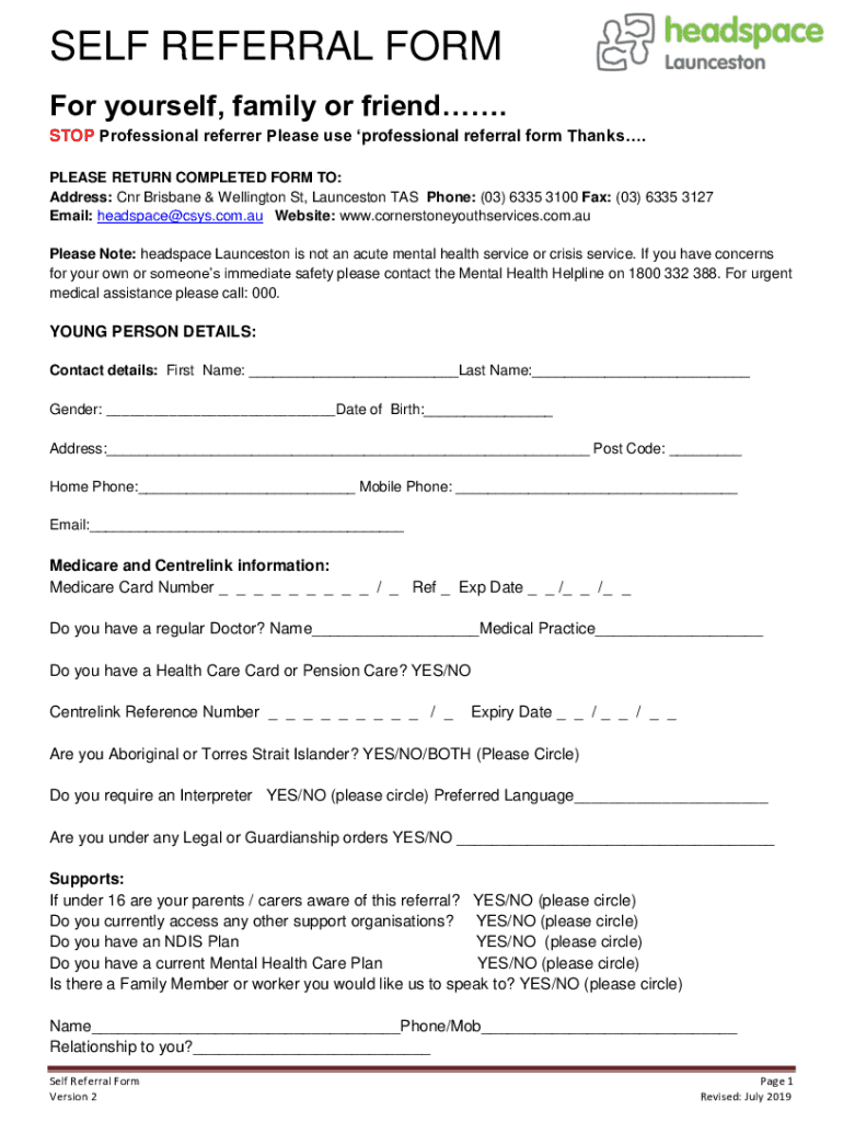 Fillable Online REFERRAL FORMS - Family Solutions Fax Email Print ...