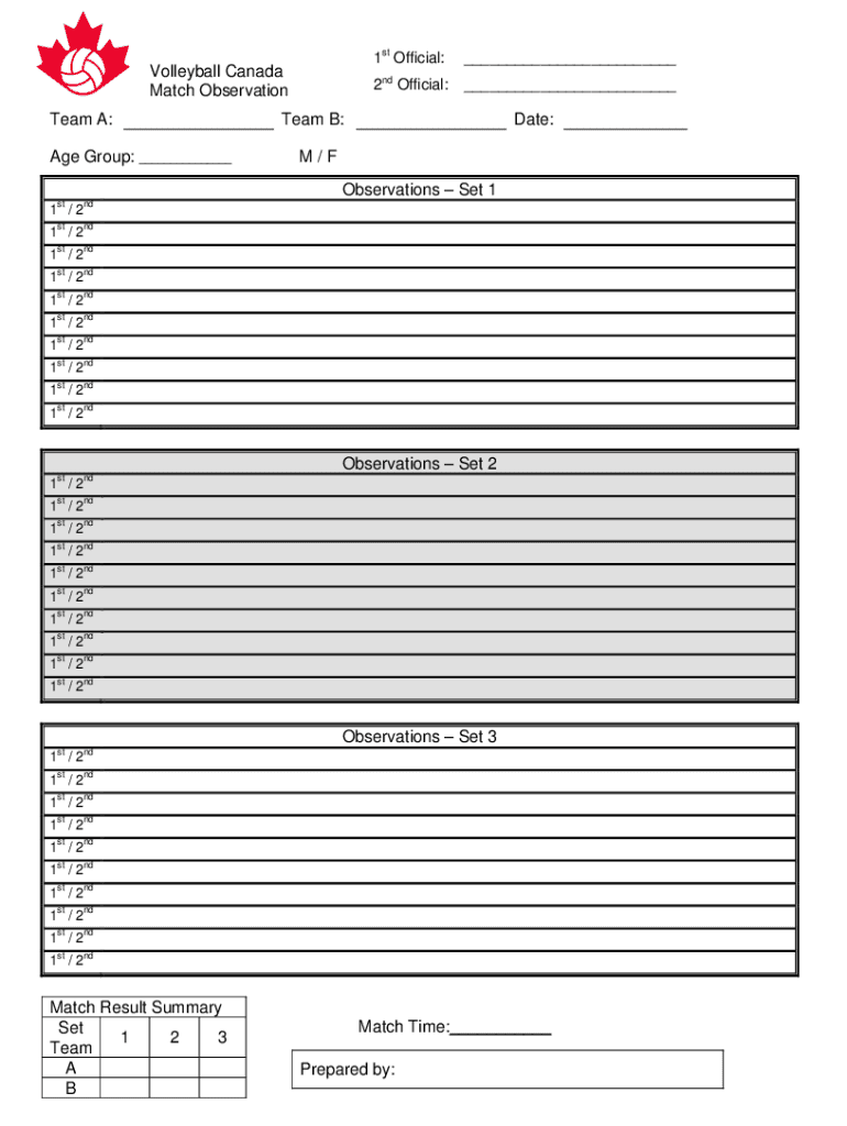 Fillable Online Observation Form - Best of 3 Fax Email Print - pdfFiller