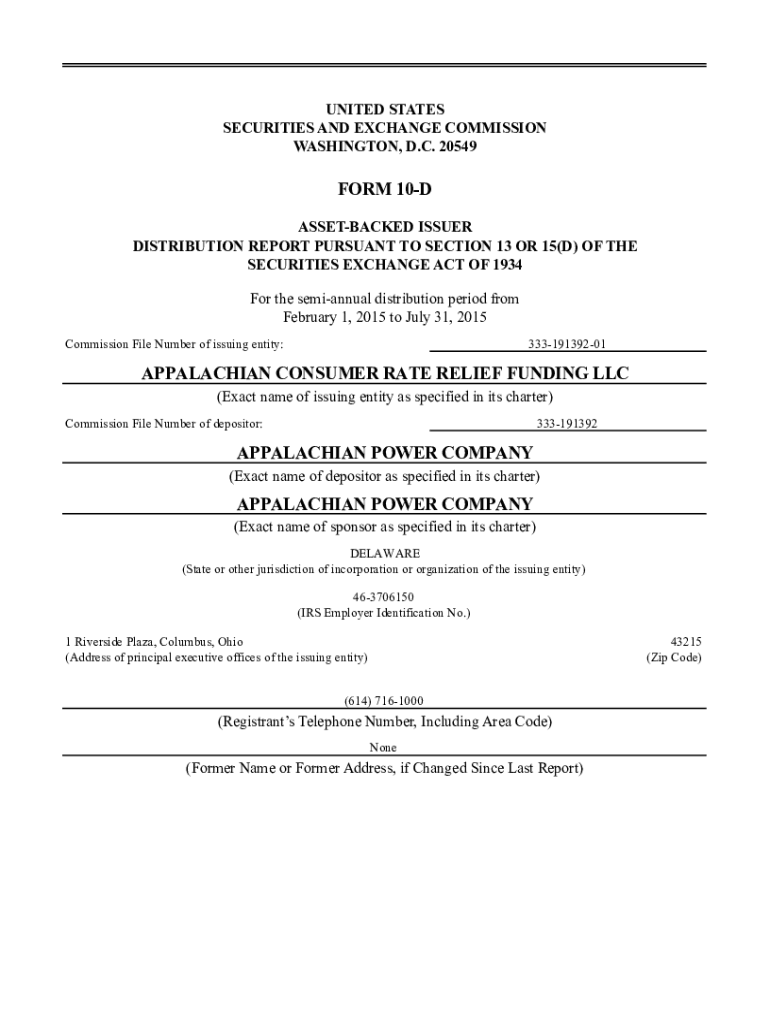 Fillable Online form10d 072015 apco Fax Email Print - pdfFiller