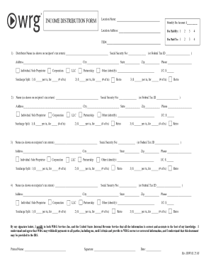 Fillable Online Income Distribution Form 3.4.08 Fax Email Print - pdfFiller