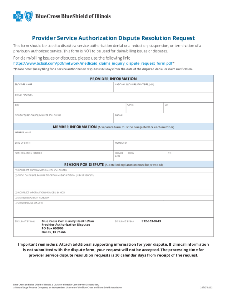 Fillable Online Medicaid Dispute Request Forms: Which Form to Use and ...