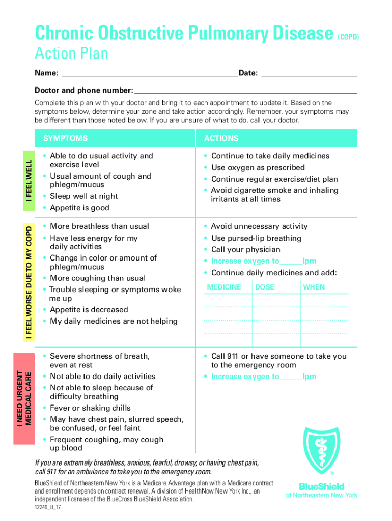 Fillable Online COPD Flare Up Action Plan - British Columbia Fax Email ...