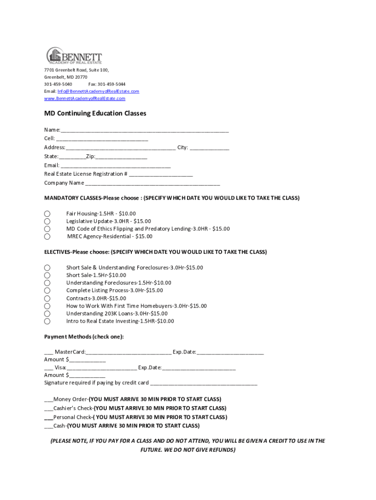 Fillable Online Candidate Information Booklet for the Real Estate ...