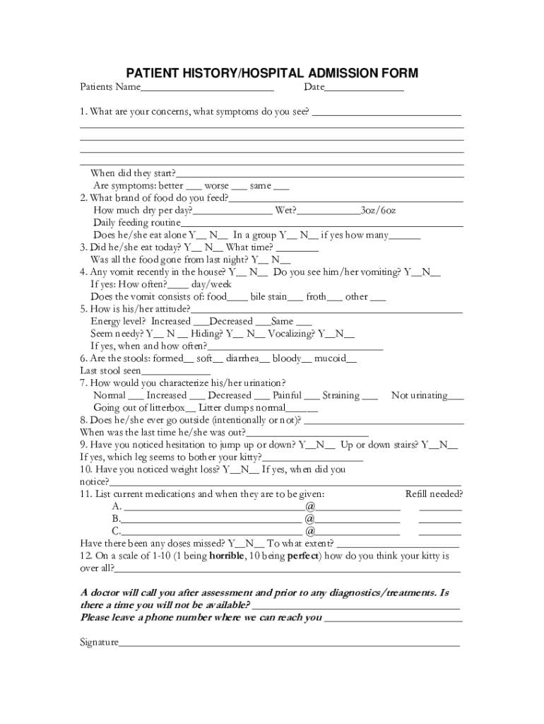 Fillable Online History Taking. Information about History ...