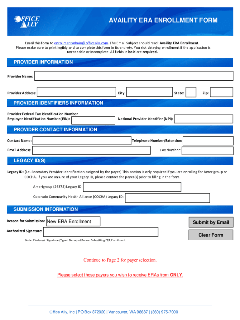 Fillable Online Electronic Payment Options for Claims Payment and ...