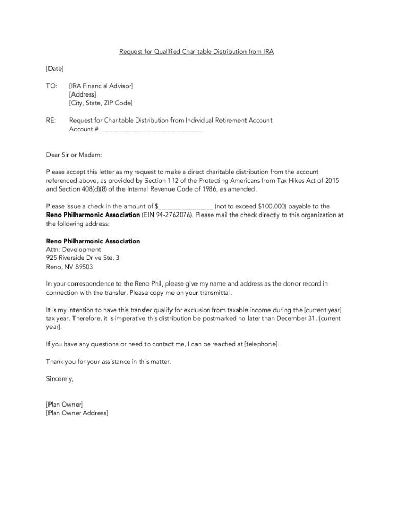 Fillable Online To make an IRA Rollover/Qualified Distribution to Charity for ... Fax Email ...