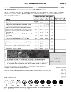 Fillable Online WDNR Oak Barrens Monitoring Form Fax Email Print ...