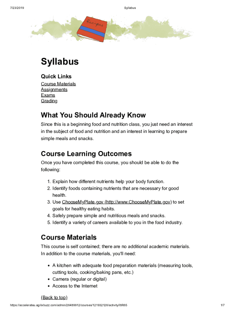 Fillable Online 51+ SAMPLE Syllabus Templates in PDFMS Word47 Editable ...